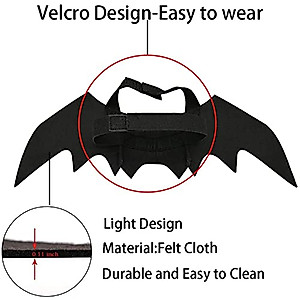 LKEX Halloween Large Dog Costume, Pet Bat Wings & Vampire Cloak, 2 Pack, Dog Funny Holiday Clothes for Bloody Zombie Cosplay Party