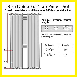 100% Blackout Linen Curtains 50" W x 84" L 2 Panels Set,Thermal Insulated Full Light Blackout Curtains for Bedroom/Living Room,Beige