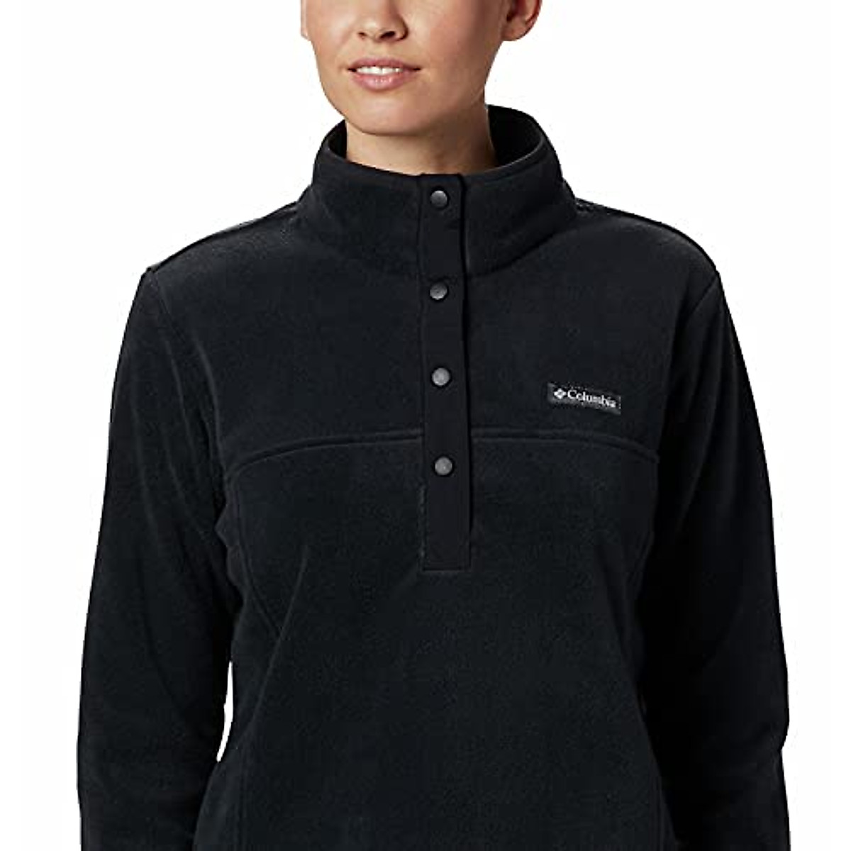 Columbia Women's Benton Springs 1/2 Snap Pullover, Black, X-Small