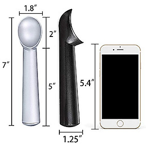 HANSGO Ice Cream Scoop, 2PCS 7 inches Nonstick Anti-Freeze Ice Cream Scooper One Piece Aluminum Design Dishwasher Safe