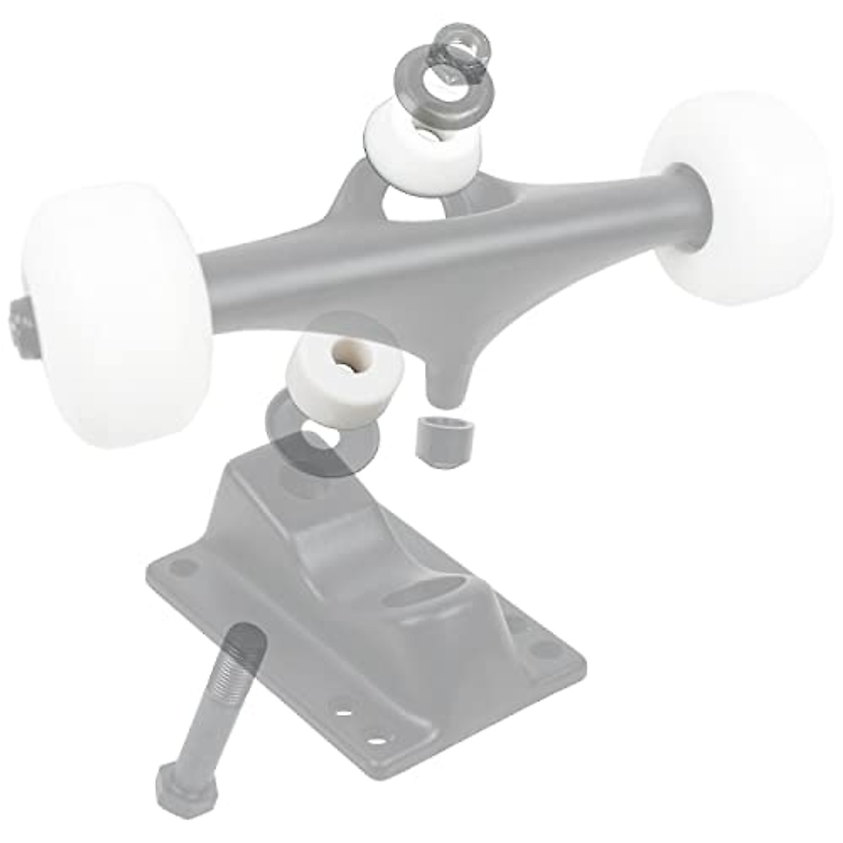 Dime Bag Skateboard Bushings (for 2 Trucks) + Red Riser Pads and 1" Phillips Hardware (95A White)