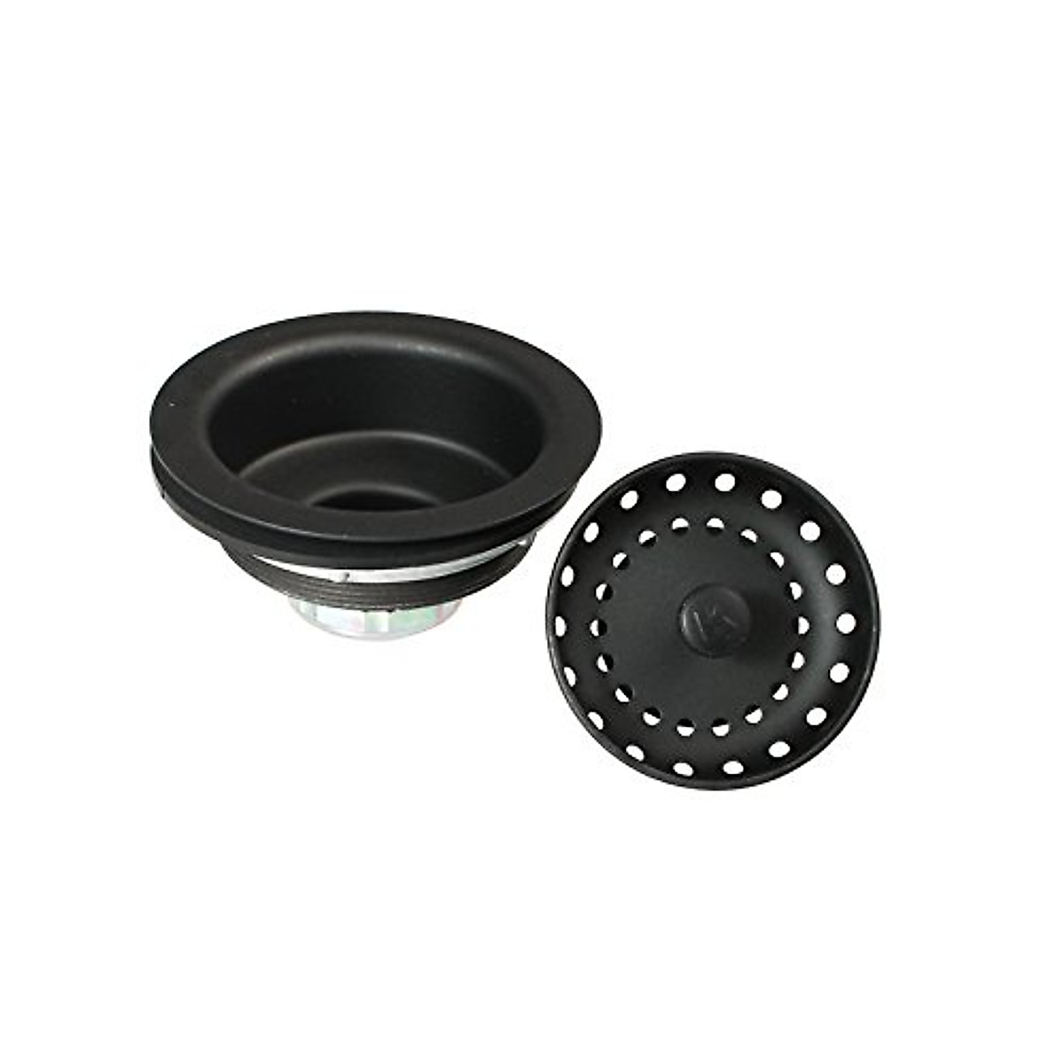 Plumb Pak K5414BLK Keeney Stainless Steel Kitchen Sink Strainer with Fixed Post Basket, Fits Standard 3-1/2-Inch Openings, 3-1/2 In. to 4 In, Black