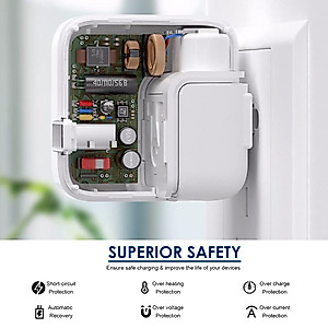 iPad Charger iPhone Charger, 12W USB Power Adapter Foldable Portable Travel Plug with 2Pack MFi Certified 6FT iPad Charging Cord Cable for iPad 4/5/6/7/8/9, iPad Mini 1/2/3/4/5, iPad Air 1/2/3, iPhone