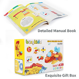 burgkidz Construction Building Toy Set: Science Learning Blocks Toys, Build Tools Vehicles Machines & Models; STEM Educational Kit for Boys & Girls 3 4 5 6 + Year Old