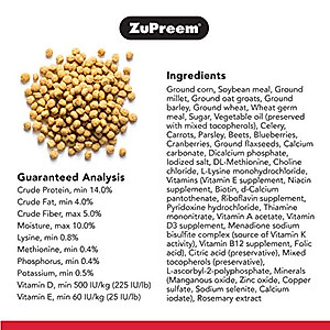 ZuPreem Natural Pellets Bird Food for Medium Birds, 2.5 lb (Pack of 2) - Daily Nutrition, Made in USA for Cockatiels, Quakers, Lovebirds, Small Conures