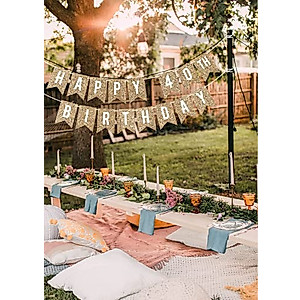 Pre-Strung Happy 40th Birthday Banner - NO DIY - Gold Glitter 40th Birthday Party Banner - Pre-Strung Garland on 6 ft Strands - Gold Birthday Party Decorations & Decor. Did we mention no DIY?