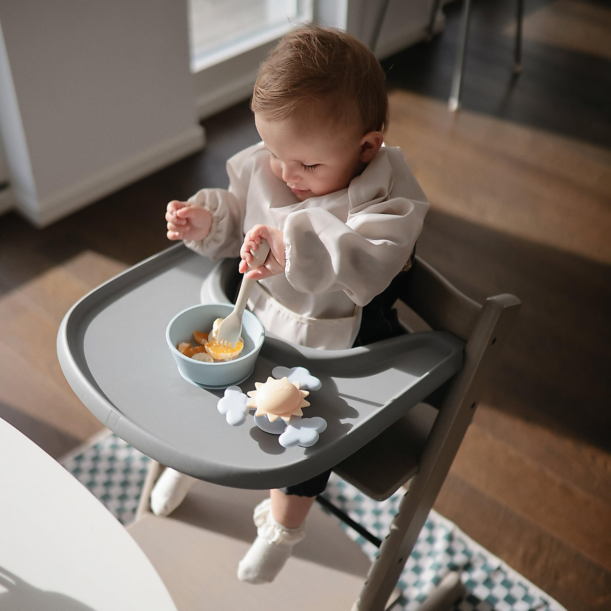 mushie Dinnerware Cutlery Set of 3 For Kids | Made in Denmark (Ivory)