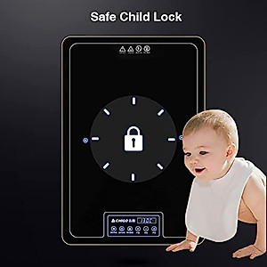 Food Warming Tray Server Electric Food Warmer Office Lunch Hot Plate for Buffets, Parties, Kitchen, with 40-120°C Adjustable Temperature Range, Touch and Timer, Glass Top