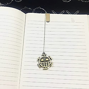 ZOA Anime Metal Bookmarks, Luffy Straw Hat Pirates Bookmark, Vintage Bookmark, Metal Pendant Bookmark, Anime Creative Bookmark Gift (Law)