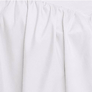 Amazon Basics Lightweight Ruffled Bed Skirt, Classic Style, Soft and Stylish 100% Microfiber With 16" Drop, Queen, Bright White, Solid