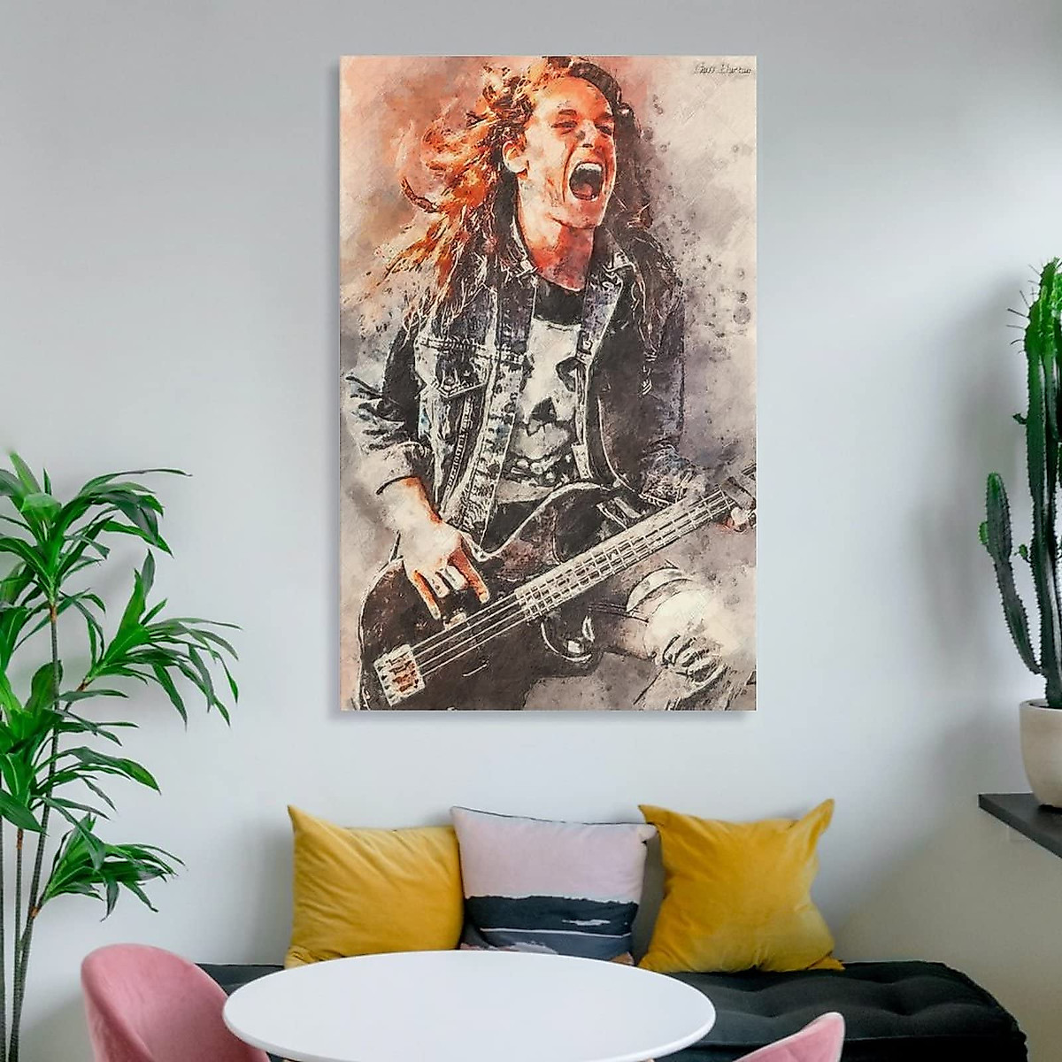 KRIADO Rock Bassist Cliff_Burton Rock Live Canvas Poster Bedroom Decor Sports Landscape Office Room Decor Gift 12x18inch(30x45cm)