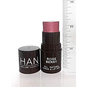 HAN Skincare Cosmetics Vegan, Cruelty-Free, Clean 3-in-1 Multistick for Cheeks, Lips, Eyes, Rose Berry | 0.20 oz