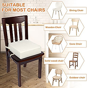 Booster Seat for Dining Table Toddler, Portable Big Size Strong Support Booster Chair for Toddlers Eating, Linen Cover Detachable High Density Sponge Baby Child Kid Booster Seat