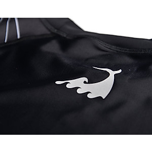 HUGE SPORTS Wildling Series UV Protection Quick Dry Compression Rash Guard (Shark,L)