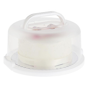 Juvale Round Cake Carrier with Lid and Handle, Dessert Container for Pie, Cupcakes (12 x 5.9 In)