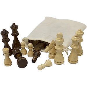 GrowUpSmart Staunton Chess Pieces with Extra Queens | Size: Small - King Height: 2.5 inch | Wood