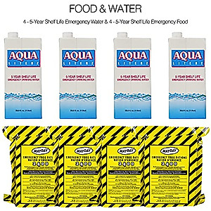 Ready America 72 Hour Deluxe Emergency Kit, 4-Person 3-Day Backpack, First Aid Kit, Survival Blanket, Power Station, Emergency Food, Portable Disaster Preparedness Go-Bag for Earthquake, Fire, Flood