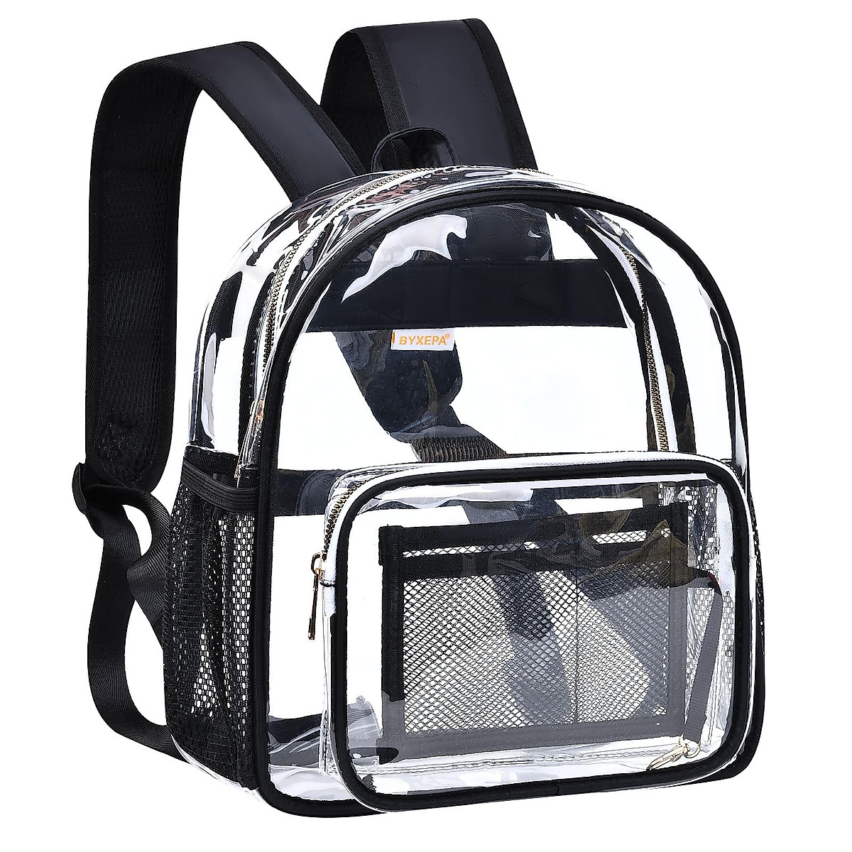 BYXEPA Clear Mini Backpack Stadium Approved TPU 12X12X6 Duty Transparent Backpacks Book Bag with Reinforced Strap for Teens Girls Women Concerts, Sporting Event, Work, School, Security-Mintgreen