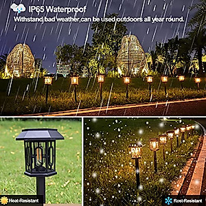 MSMKEJI 6 Pack Solar Light Outdoor Garden Patio Pathway Landscape Lights,IP67 Waterproof Solar Path Lights,Solar Powered Garden Lights for Walkway Yard Backyard Lawn Landscape Decorative