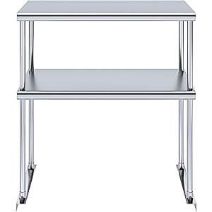 Express KitchQuip NSF Certified 18 Gauge Heavy Duty Stainless Steel Double overshelf with Brackets for Kitchens, Utility Rooms, Storage, Offices & Home