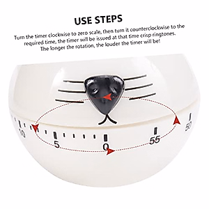 2 Pcs Kitchen Timer Egg Boiler Timer Hour Glass Timer for Mechanical Timer Wind up Kitchen Timer Visual Timer 60 Minute Countdown Timer with Alarm Digital Kitchen Timer White