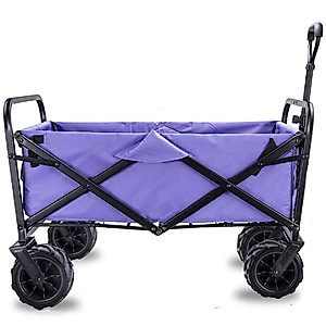 KOHARA Folding Wagon Cart Collapsible Outdoor Utility Wagon Heavy Duty Beach Wagon with 4 Wheels and Steel Brakes,Trolley,Foldable Pull Wagon Hand Transport Cart Collapsible