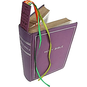 3 Pieces Leather Bible Bookmarks Bible Ribbon Bookmark Multi Ribbon Page Marker, Bible Verse Inspirational Bookmarks - Psalm 46:5, Proverbs 4:23, Philippians 4:13, Bible Accessories,Bible Supplies