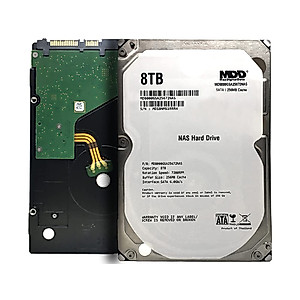 MaxDigitalData 8TB 7200 RPM 256MB Cache SATA 6.0Gb/s 3.5" Internal Hard Drive for NAS Network Storage (MD8000GSA25672NAS) - 3 Years Warranty (Renewed)
