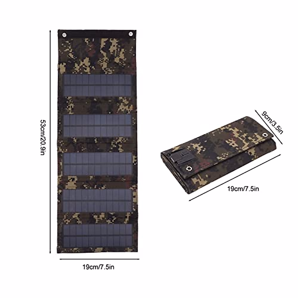DAUZ Solar Panel Suitcase, Portable Solar Panel Bag Great Output Efficiency Low Light Efficiency Lightweight 50W for Camping (Camouflage)