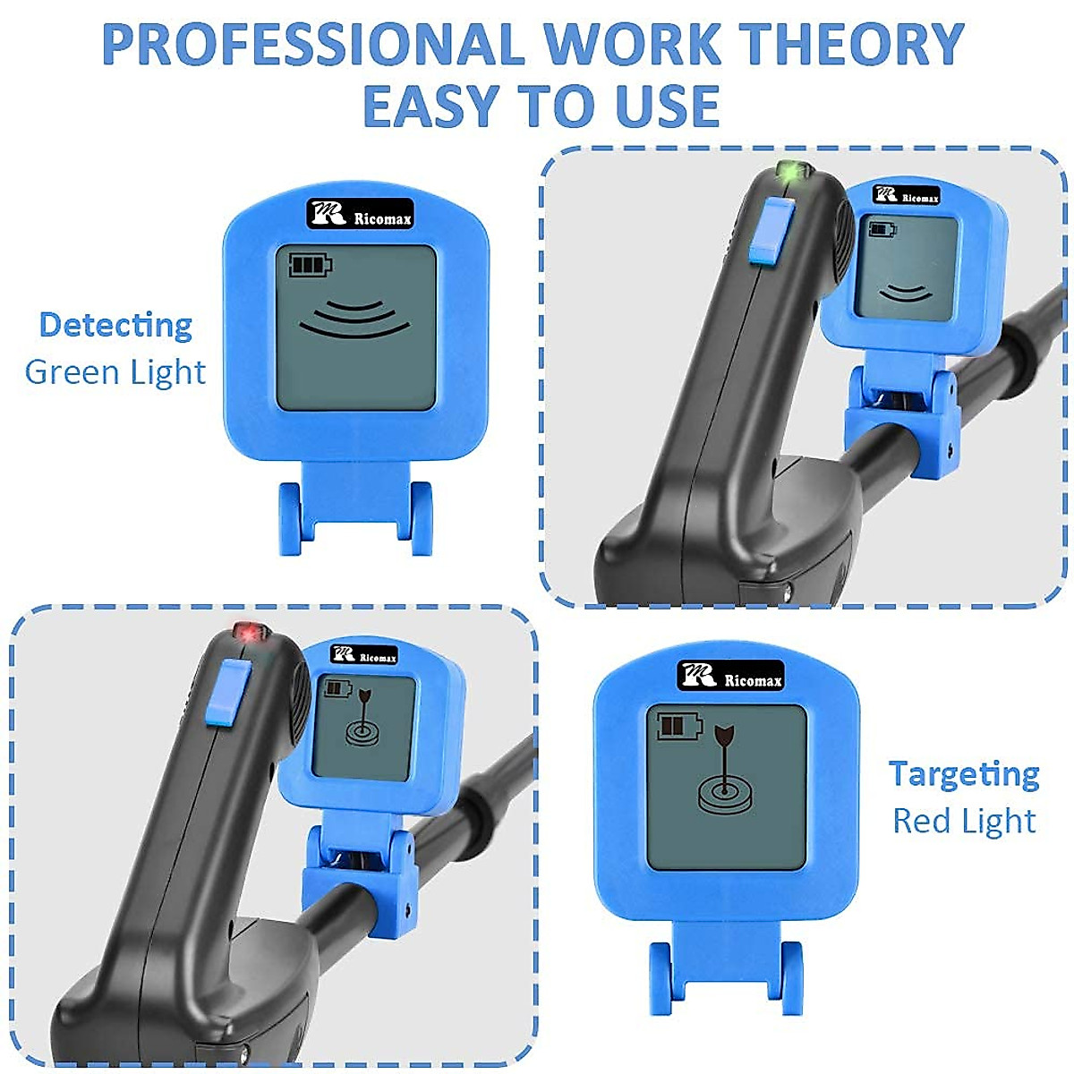 Metal Detector for Kids - Kid Metal Detector Junior 7.4 Inch Waterproof Search Coil Junior Metal Detector LCD 24 Inch to 35 Inch Adjustable Stem Buzzer Vibration Sound 2 Pouds Lightweight Easy to Use