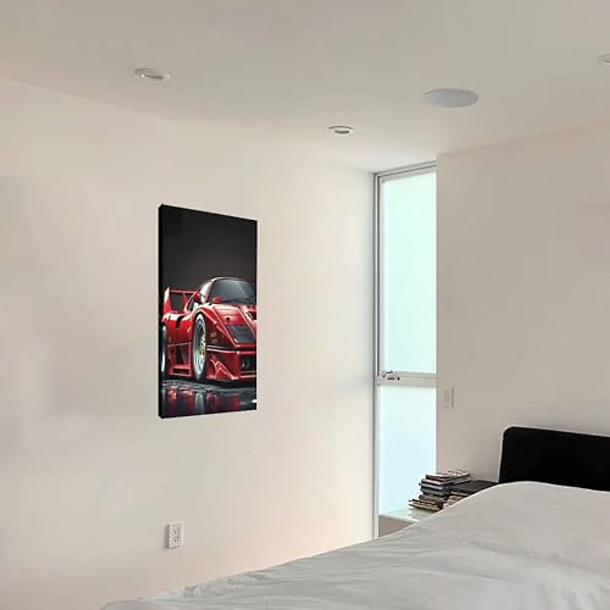 Car Poster Ferrari F40 Supercar Posters Racing Car Canvas Wall Art For Boy's Bedroom SuperCar Wall Decor Frame-style 24x36inch(60x90cm)