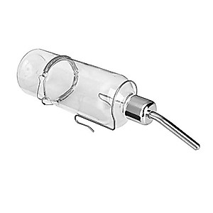 Pet Feeder Automatic Pet Water Dispenser Practical Parrot Water Drinking Feeding Bottle with Stainless Steel Ball Nipple (S)