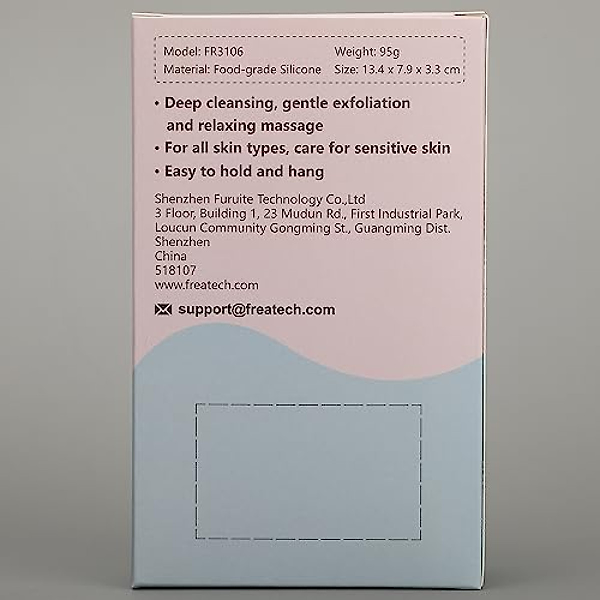 FREATECH Exfoliating Silicone Body Scrubber with Built-in Loop Handle, Dual-sided Bath Shower Body Brush for Deep Cleansing and Massage, Easy to Hold and Hang, Hygienic and Long-lasting, Black