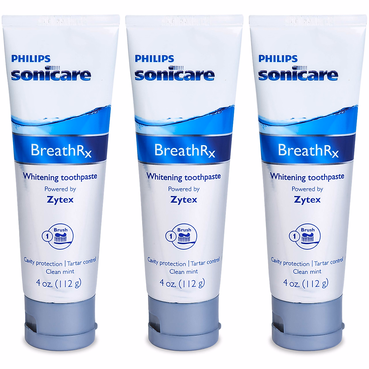 BreathRx Whitening Toothpaste, 4-Ounce Tubes. Family Size (Pack of 3)