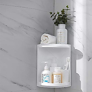 bretoes Multifunction Bathroom Kitchen Corner Locker Cosmetic Storage Rack Cabinet Storage Shelf Rotating Triangle Shelf (Single Layer)