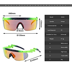 Tongcloud 3 Pair Unisex Retro Neon Retro Semi Rimless Sunglasses 80s 90s Zigzag Sunglasses Lens Rainbow Sunglasses Sport Semi Rimless Sunglasses for Men Women (Cool Color)