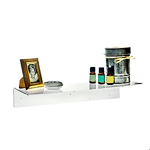SOURCEONE.ORG Source One Deluxe 12, 16 & 24 Inch Clear Acrylic Floating Wall Mount Shelves, Sold in Sets of Two (16 Inch)