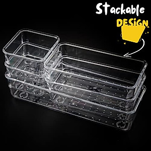 Mr. Pen- Drawer Organizers Set, 5 pcs, Clear Plastic Drawers Organizer, Makeup Drawer Organizer, containers for Organizing, Desk Drawer Organizer, Vanity Organizer, Bathroom Drawer Organizers