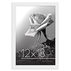 Americanflat 12x18 Poster Frame in White - Photo Frame with Engineered Wood Frame and Polished Plexiglass Cover - Horizontal and Vertical Formats for Wall with Built-in Hanging Hardware