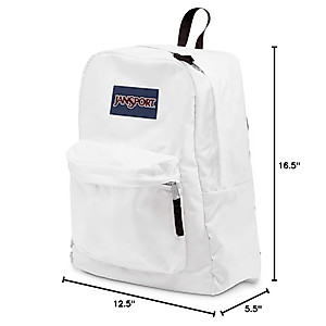 JanSport SuperBreak Backpack - School, Travel, or Work Bookbag with Water Bottle Pocket - White