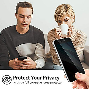 Anti-peep Anti-Spy Privacy Magnetic Case for iPhone 13 Pro Max, Full Body with Built-in Screen Protector Magnetic Clear Back Metal Bumper Double-Sided Tempered Glass Phone Cover (Black)