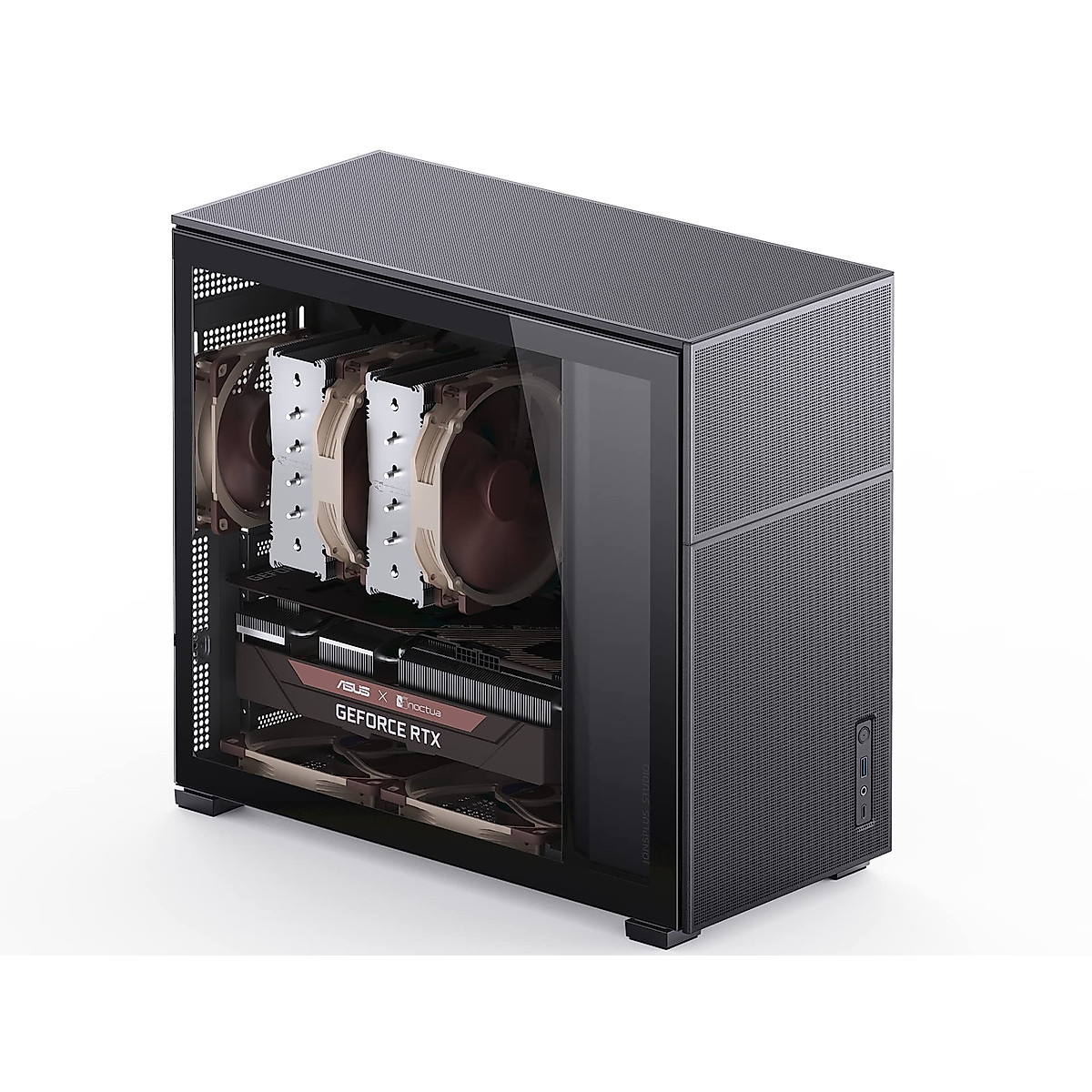 JONSBO D41 MESH Black ATX Computer Case, ATX/M-ATX Mainboard/Support RTX 4090(335-400mm) GPU 360/280AIO,Power ATX/SFX: 100mm-220mm Multiple Tool-Free Design, Black