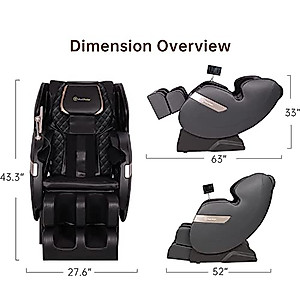 Real Relax 2025 Massage Chair of Dual-core S Track, Full Body Massage Recliner of Zero Gravity with APP Control, Black