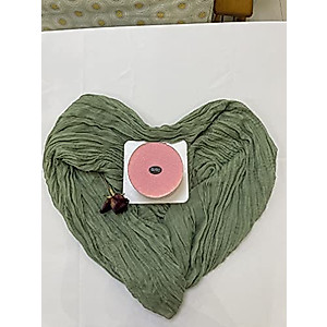 Cheesecloth Table Runner Terracotta 35x118in Wrinkle Gauze Table Runner 10ft for Wedding Party Decor Backdrop (SAGE Green)