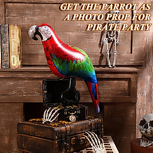 Geosar 2 Pcs Jumbo Inflatable Pirate Parrot Prop 24 Inch Halloween Pirate Costume Accessories Pirate Party Supplies Tropical Party Decorations for Kids