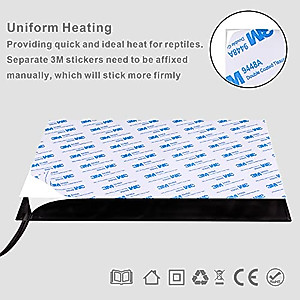 Aiicioo Reptile Heating Pad 8W - Reptile Heat Mat Pad for Bearded Dragon Leopard Gecko Hermit Crab Heater for 10 Gallon Reptile Tank