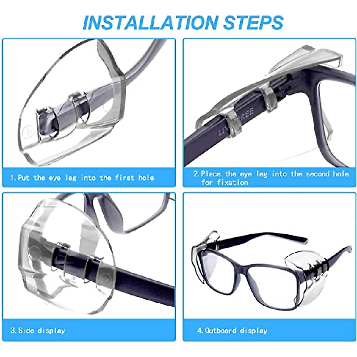 Generic 3 Pairs Safety Glasses Side Shields, Soft TPU Material, Fits Small to Medium Eyeglasses Frames, Easy Installation, Lightweight and Flexible