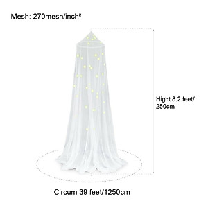 Glow in Dark Bed Canopy Polyester Mesh Netting Hanging Bed Dome Canopy for Home Indoor Outdoor Garden Decoration glow in dark bed canopy
