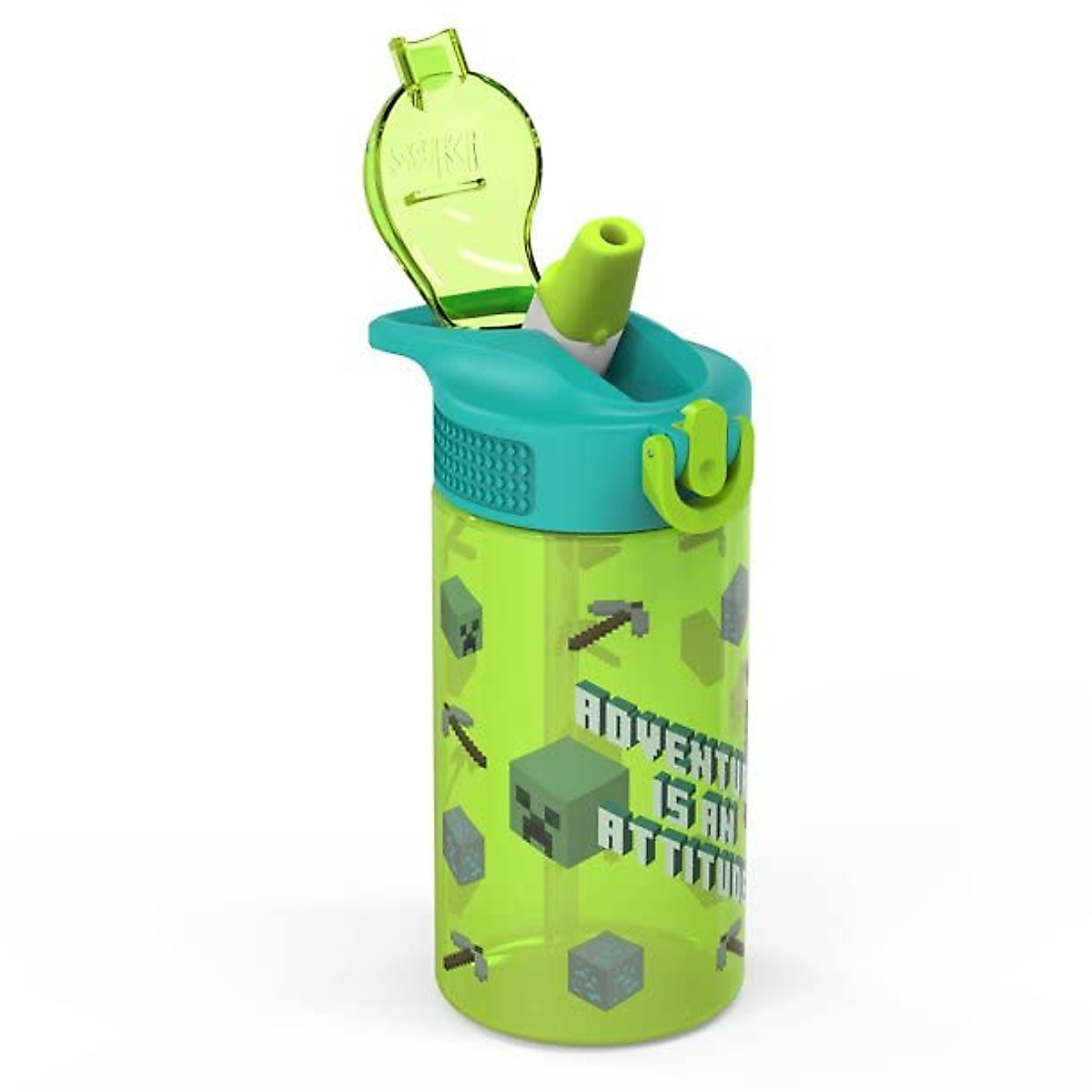 Gamer School Set Pencil Case, 4 Pixaletd Pencils, 1 Gamer Control Eraser, 50 Stickers, 1 Drawstring Bag and 16oz Water Bottle