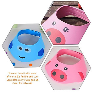 Kisangel Children 2pcs Children's Shampoo Cap Bath Visor Shower Cap Shower Hat for Shower Caps for Kid Shower Cap Shower Cap Things Adjust Plastic Ear Muffs Adjustable Shower Cap